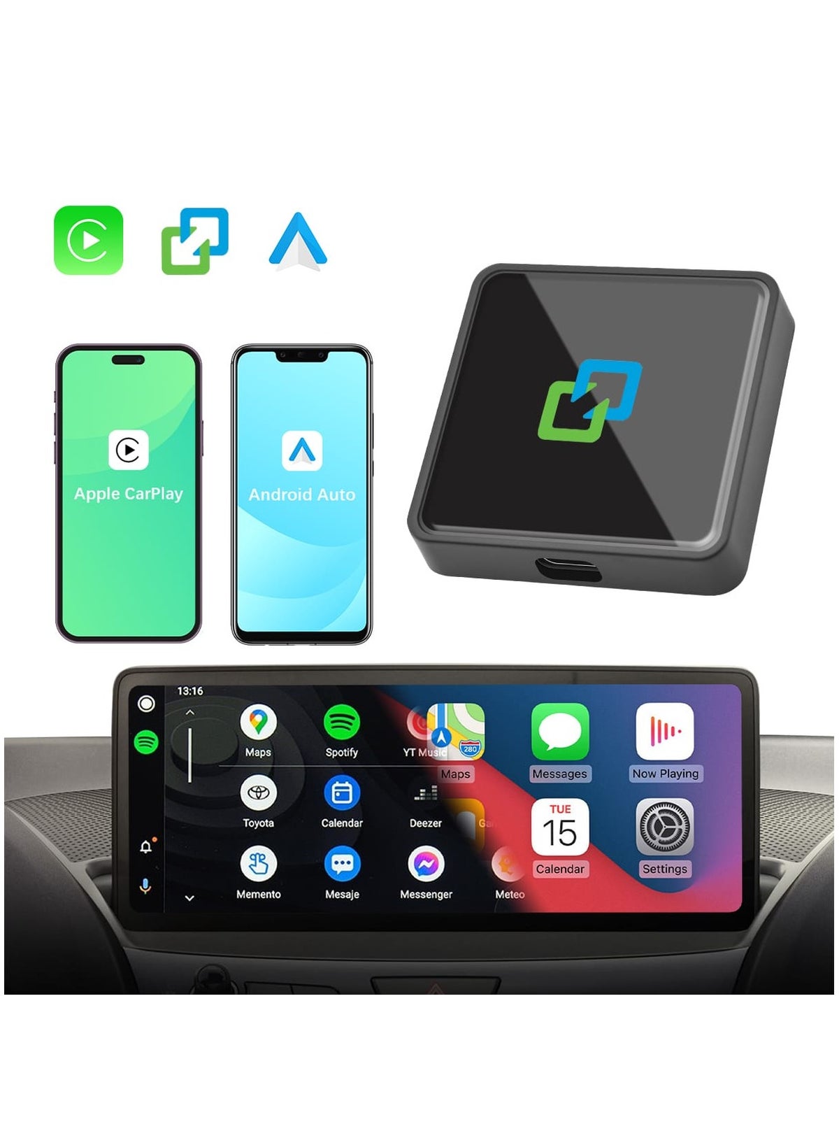 Vierex Carbitlink Wireless CarPlay & Android Auto Adapter for Chinese ...