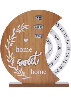 erorex Perpetual Calendar Retro Wooden Desk Calendar Keep Track Of Date ...