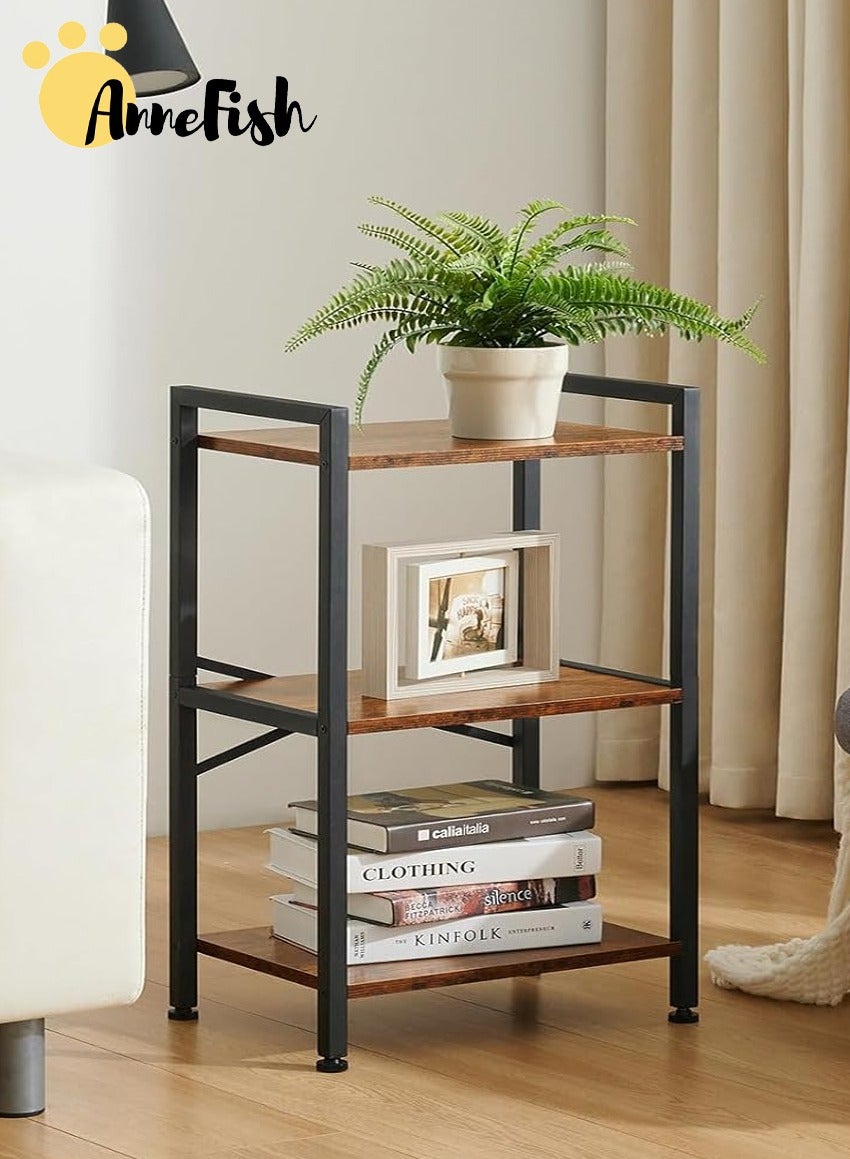 AnneFish 3 Tier Bookshelf Open Display Rack Storage Shelves Standing ...