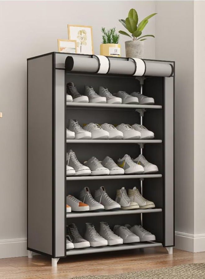 Generic Shoe rack 5-layer stainless steel frame gray 60x30x90cm | Best ...