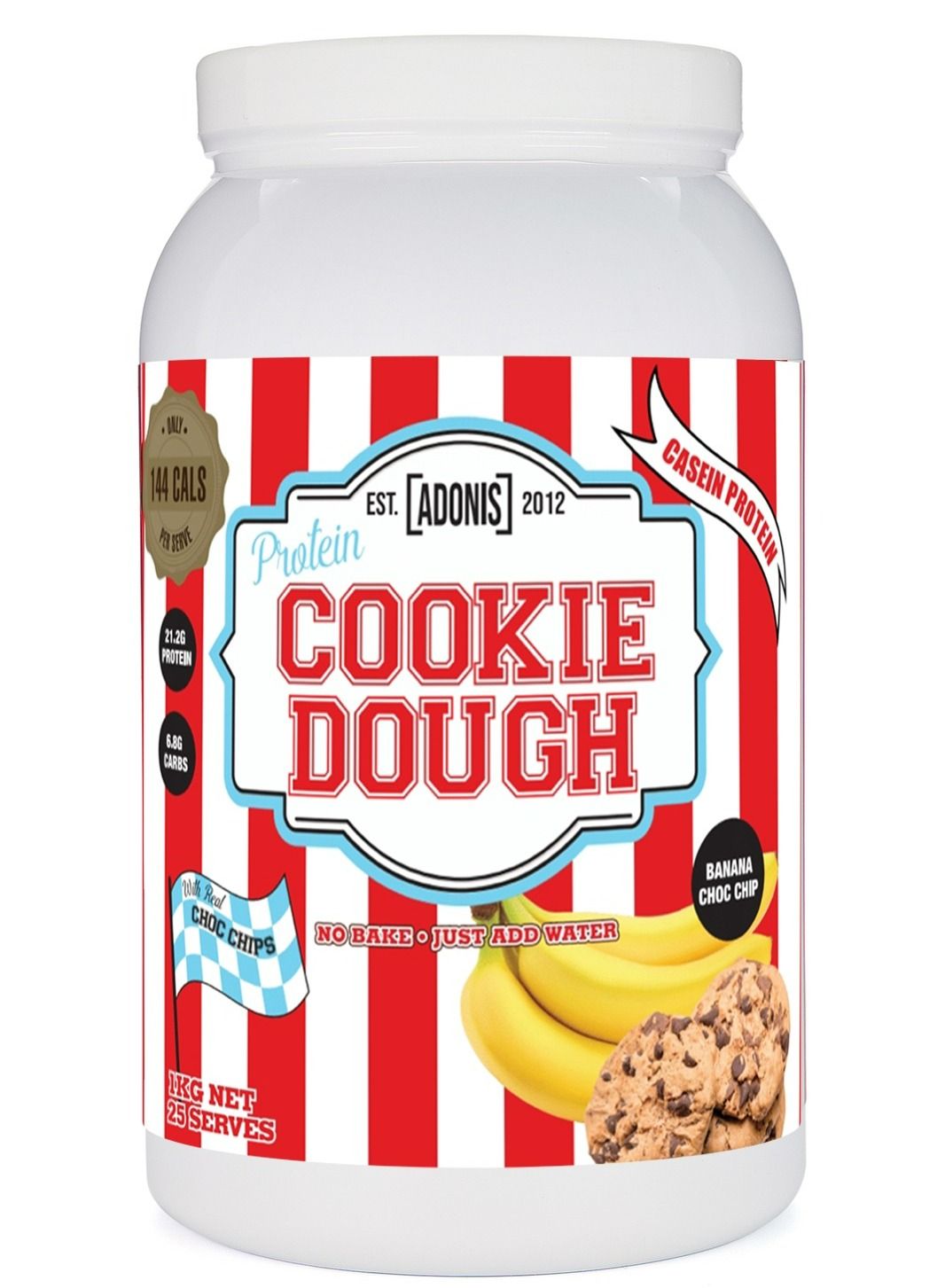 Adonis Adonis Protein Cookie Dough Banana Choc Chip 1kg | Best Price ...