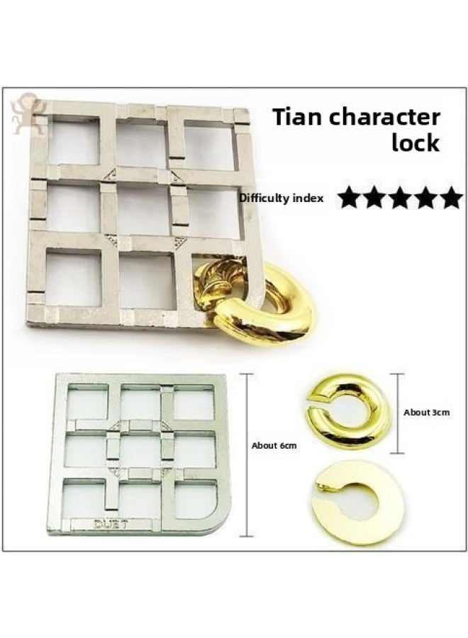 Generic Luban Lock Eight Diagrams Lock Zodiac Golden Cicada Shell Toy ...