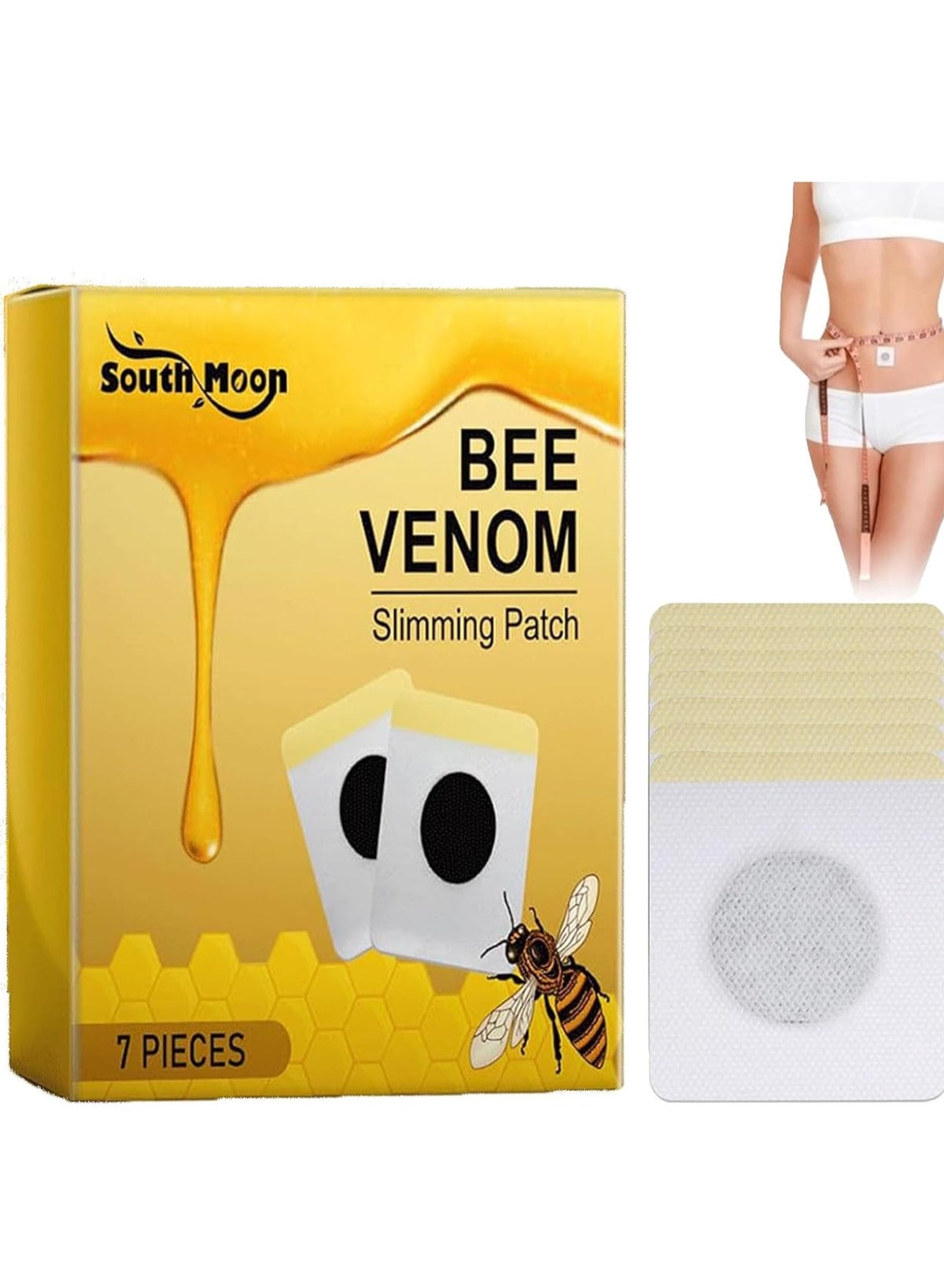 SOUTH MOON Bee Venom Slimming Patches, 7pcs Bee Venom Lymphatic Patches ...