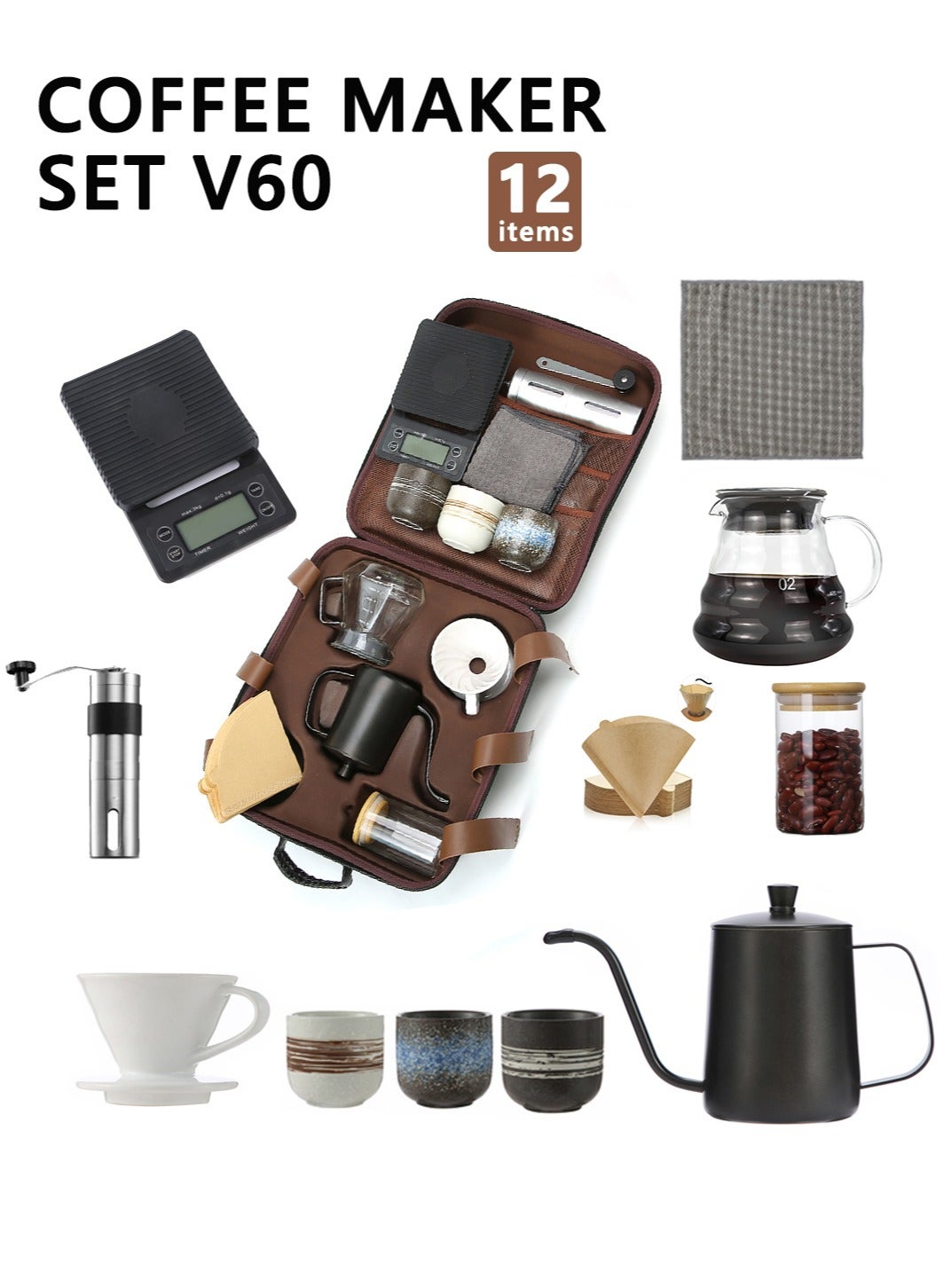 Bolivia's V60 Hand Drip Coffee Set, Manual Pour Over Drip Coffee Maker ...