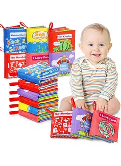 YelaJoy Non-Toxic Fabric Educational Baby'S Soft Cloth Books Set With ...