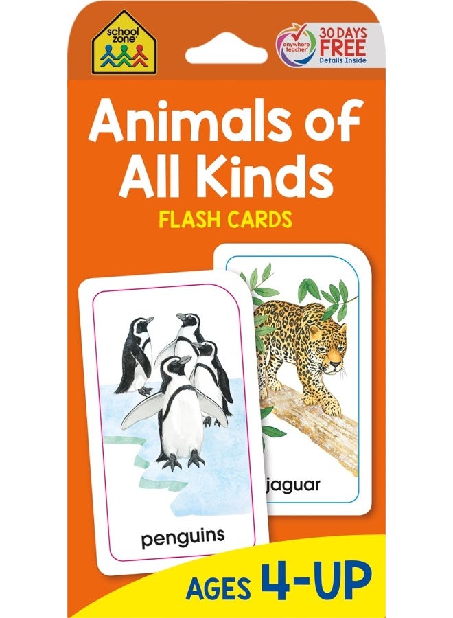 School Zone - Animals of All Kinds Flash Cards - Ages 4 and Up ...