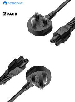 ACECOAT 2 Pack 1.5 Metres IEC 320 C5 Cloverleaf Power Cord 10A 250V UK ...