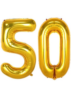 JONHAMWELBOR 50 Number Balloons Gold Big Giant Jumbo Number 50 Foil ...