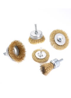 LAWAZIM Wire Brush Set -5 Piece- Heavy-Duty Brass Abrasive Deburring ...