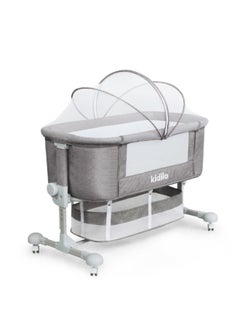 Kidilo Adjustable Canopy Bedside Crib 3 in 1 Folding Baby Cradle with ...