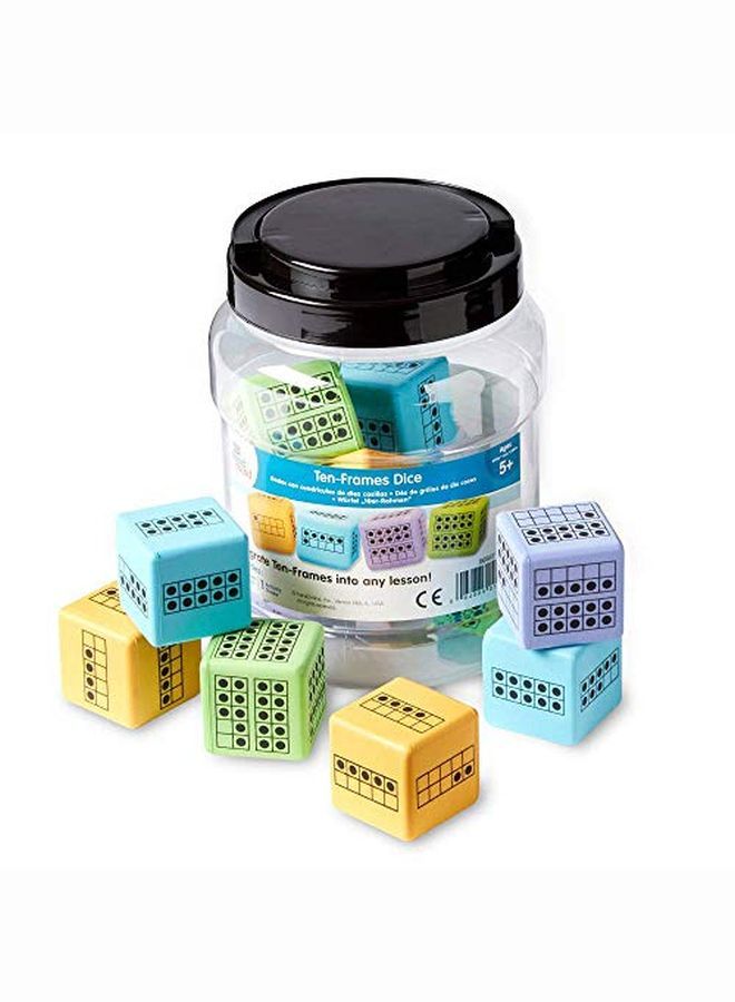 hand2mind Ten Frame Math Dice Activity Set Foam Dice For Classroom 10 ...