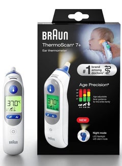 BRAUN ThermoScan 7+ Ear thermometer with Age Precision and Night Mode ...