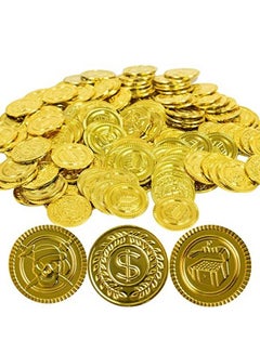 GiftExpress 144Pc Plastic Gold Coins Pirate Coins Kids Pretend Play ...