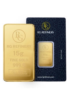 RG REFINERY Rafmoh Bullion 15 Gram 24k Gold Bar with RG Design - 15 ...