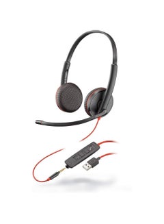Plantronic Plantronics - Blackwire 3225 USB-A Wired Headset - Dual-Ear ...