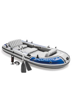 INTEX Excursion 5 Boat Set 5 Person Inflatable Boat for Fishing ...