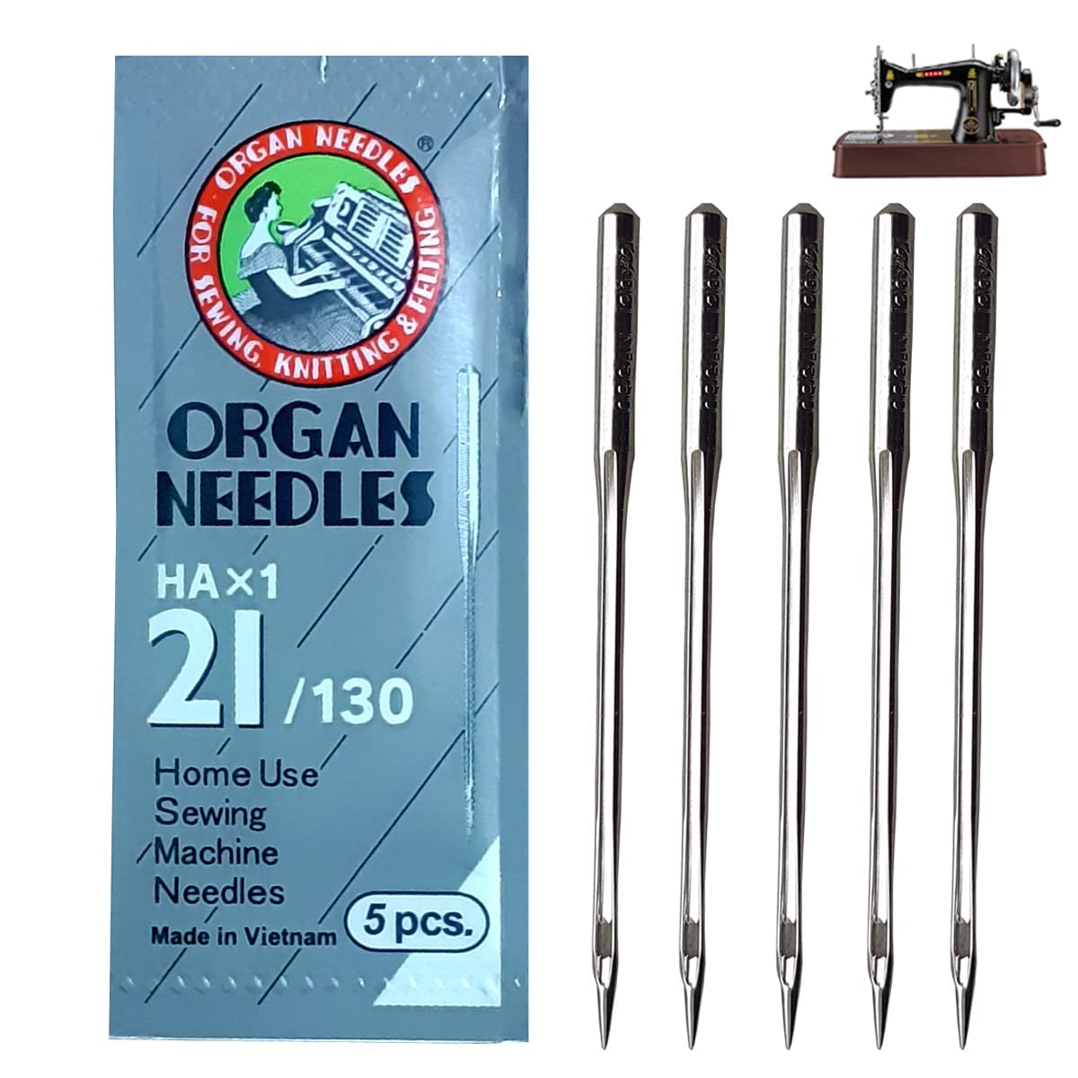 Shree Shyam Organ Stainless Steel NeedlesSize 21 Set of 5 NeedlesHome ...