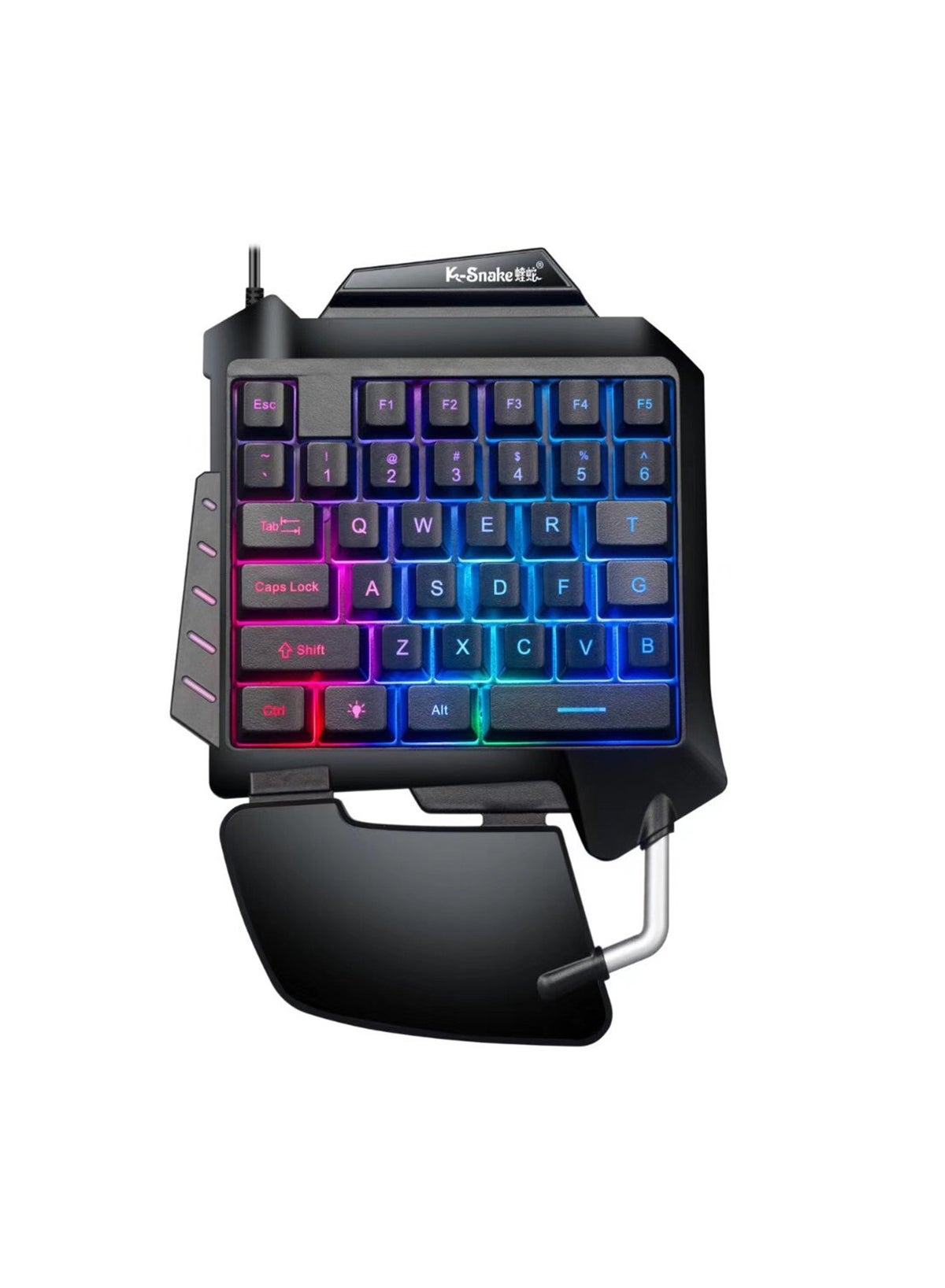 Aookay One-Handed Gaming Keyboard, with RGB Backlight and 35 Keys ...