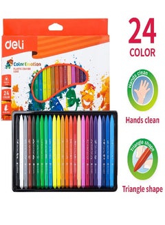 Deli PLASTIC CRAYONS 24 COLORS UAE | Dubai, Abu Dhabi