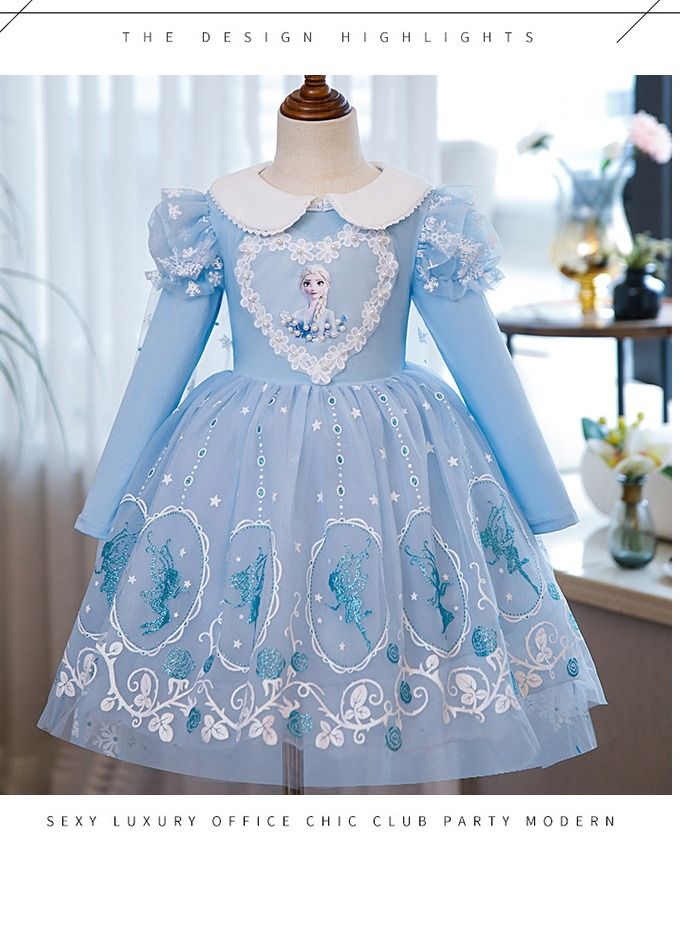 wenhuaren Frozen Princess Elsa Dress For Girls Blue | Best Price Egypt ...