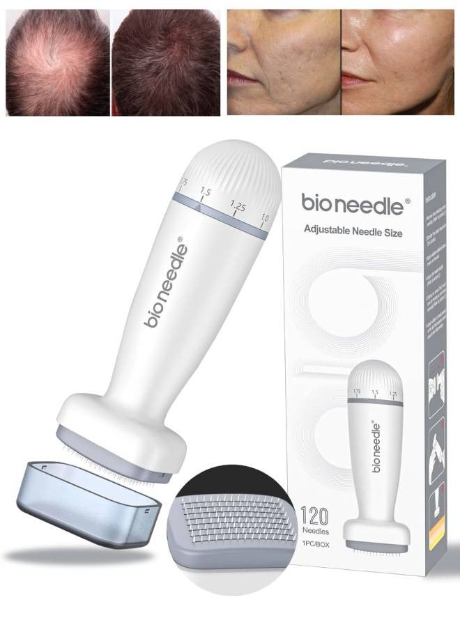bio needle Derma Stamp 120 Needles Adjustable Pin Dial Derma Stamp ...