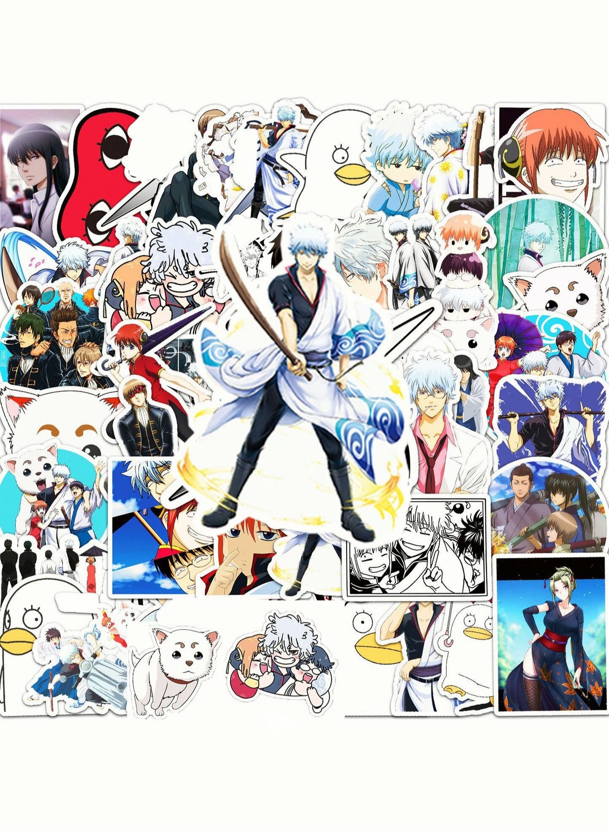 50-Pcs Gin Tama Anime Stickers Doodle Stickers Cool Waterproof Vinyl ...