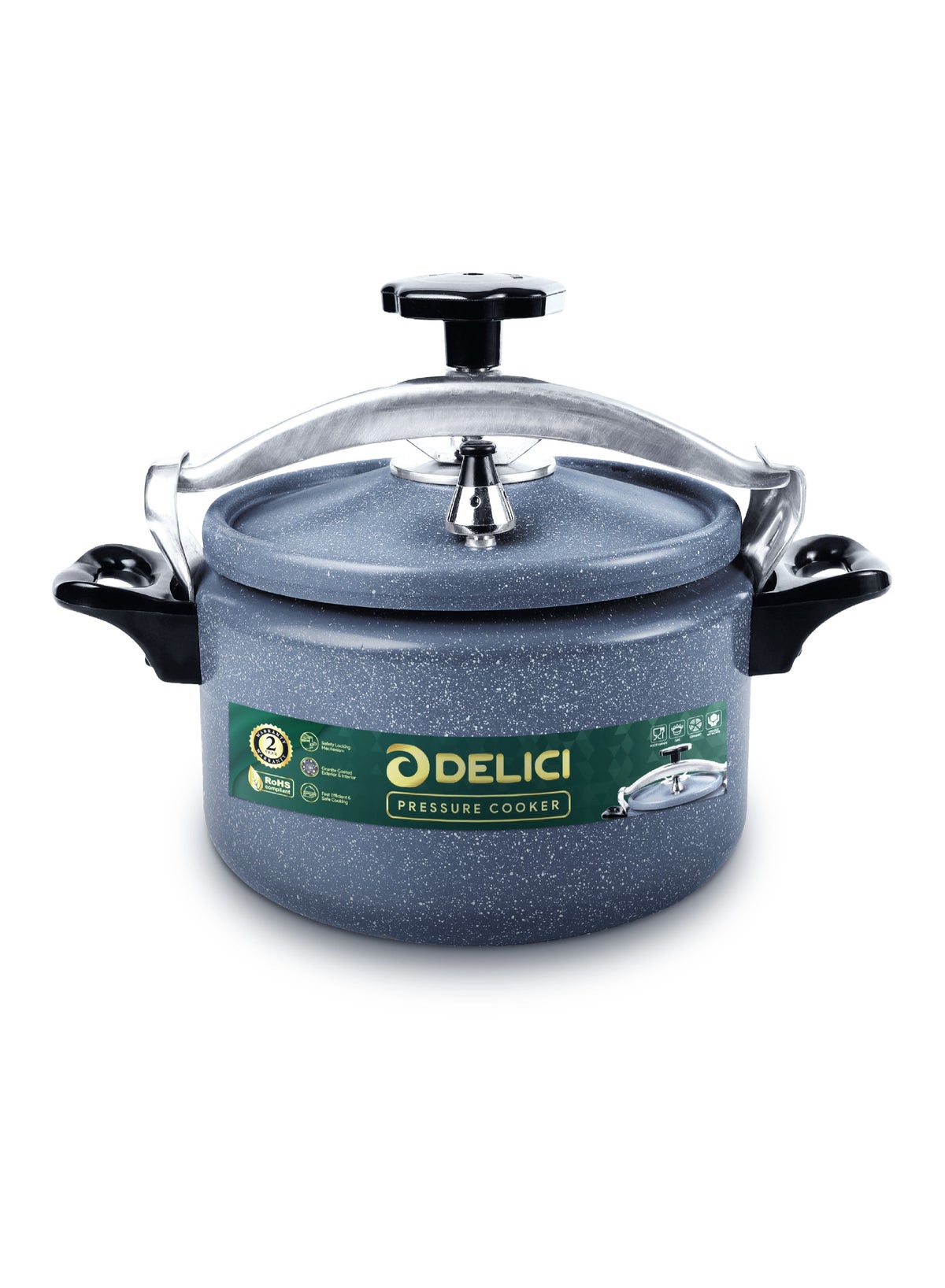 DELICI 5L Aluminum Arabic Pressure Cooker | Granite Coated | Safety ...