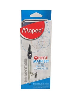 Maped 9-Piece Geometry Maths Set With 2 Metal Compasses | Best Price ...