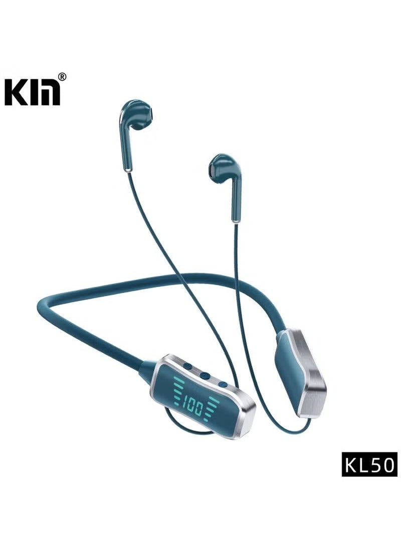 KIN KL50 Bluetooth Neckband Earphones 48H Playtime With LED Display TF ...
