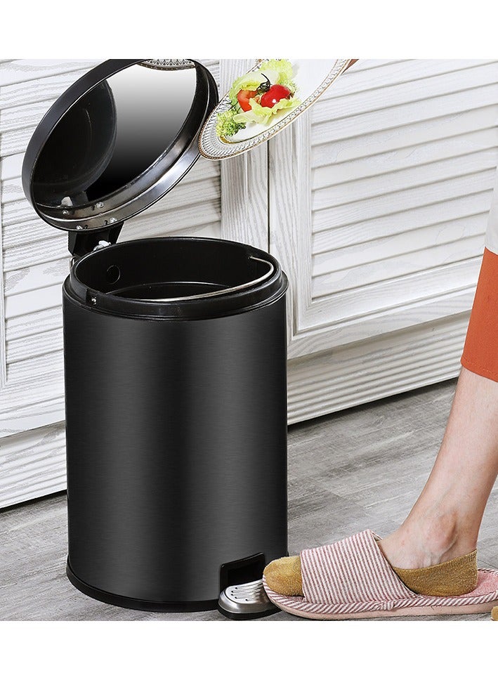 CityRiya-Long Trash Can Stainless Steel Kitchen Step Trash Can 12L ...