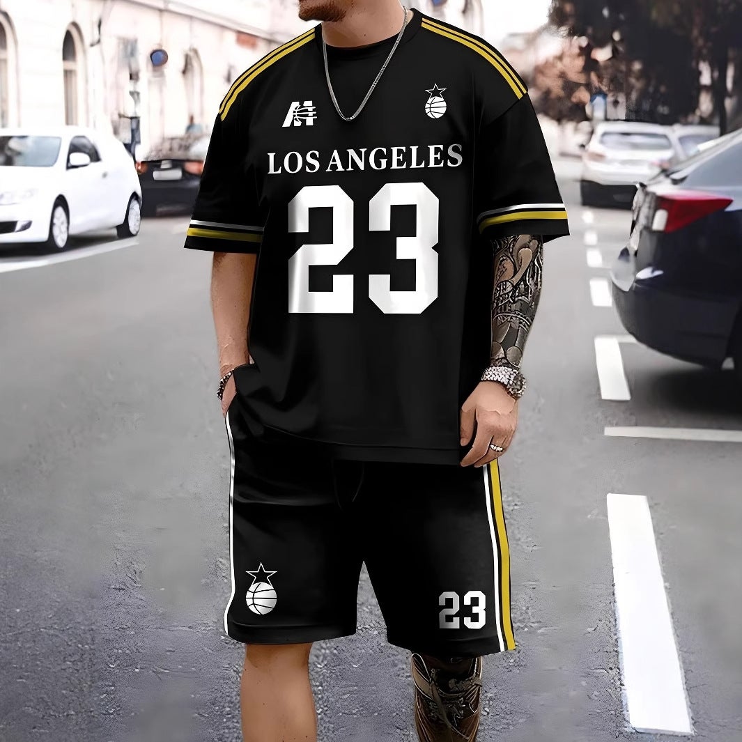 Generic 2025 Selling Suit Fashion Short-Sleeved T-Shirt Pants Loose Men ...