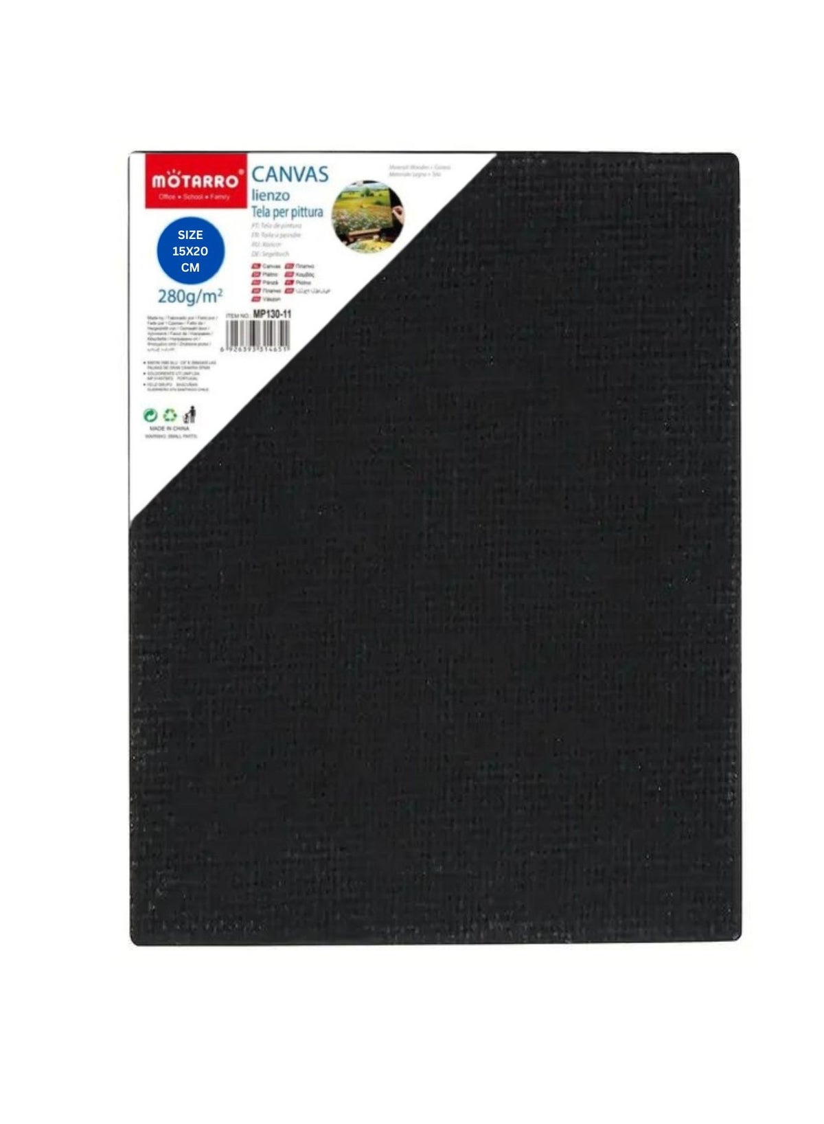 MOTARRO Canvas Black,15X20 CM 100% Cotton Primed Acid-Free Stretched ...