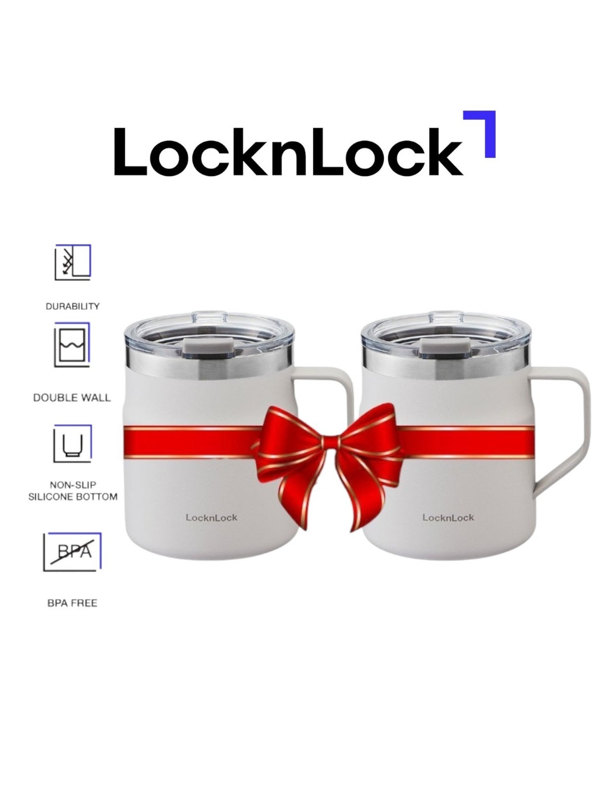 LocknLock LocknLock Metro Mug 355ml Pack of Two – Insulated BPA-Free ...