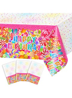 Avezano 3Pcs Candyland Birthday Tablecloth Candyland Party Decorations ...