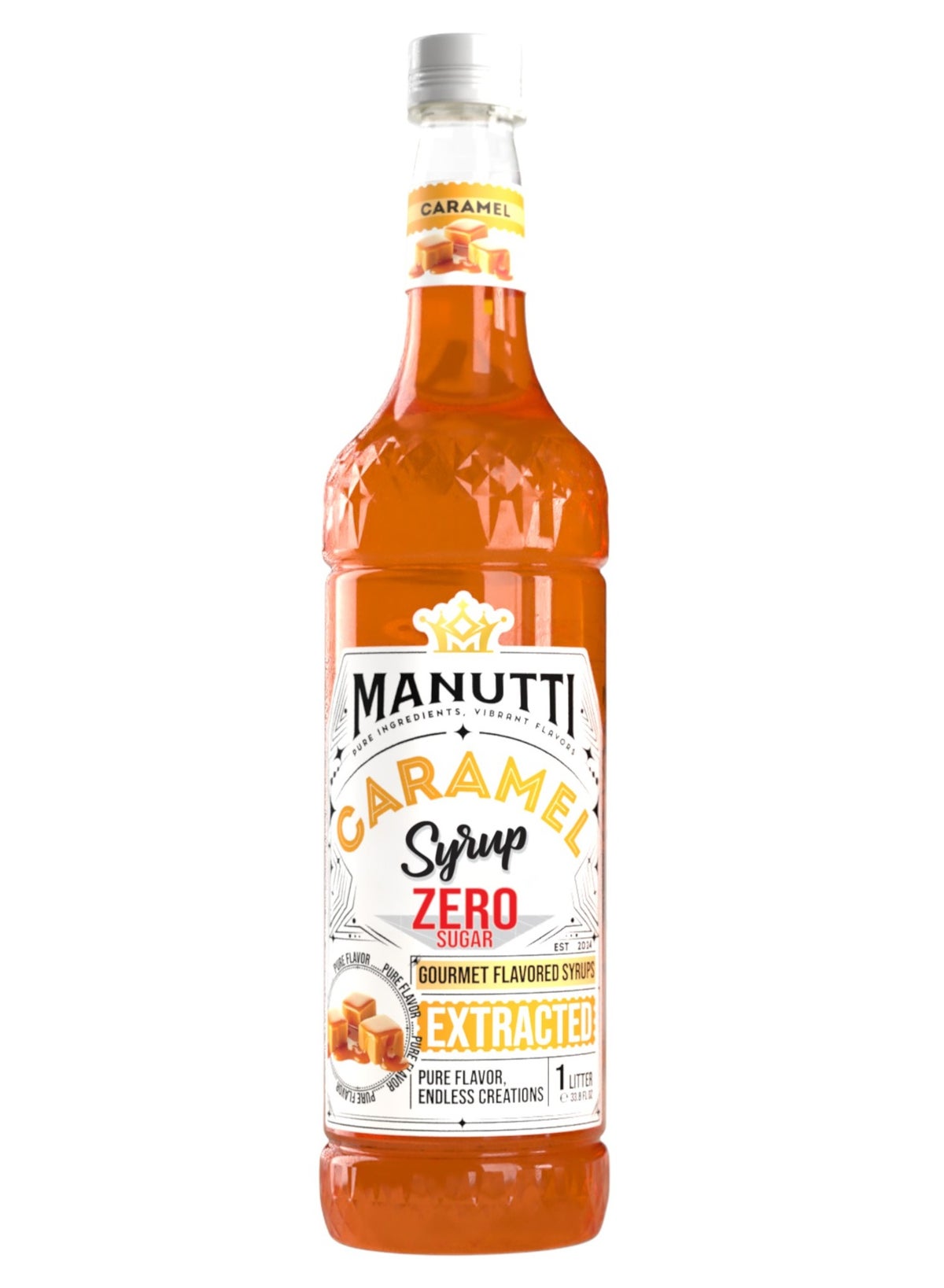 Manutti Caramel Syrup ZERO SUGAR 1 Liters | Best Price Egypt | Cairo, Giza