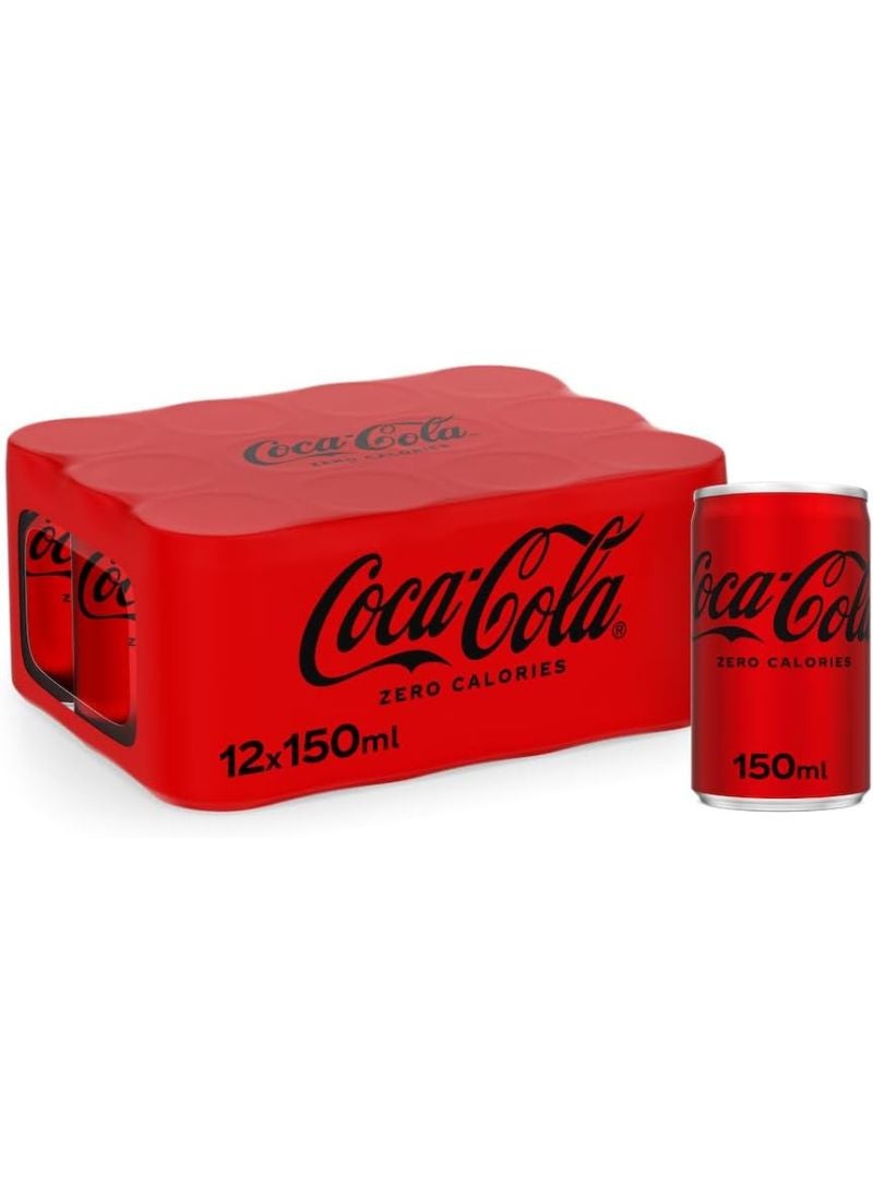 Coca-Cola Zero Calories Carbonated Soft Drink Cans 12 x 150ml | Best ...