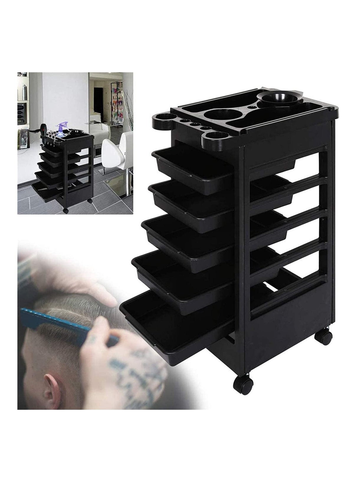 LA PERLA TECH LA PERLA TECH 5- Drawer Black Salon -Barber Hairdressing ...