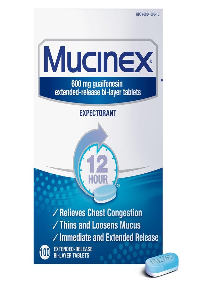 MUCINEX Mucinex 12 Hour 600 mg Guaifenesin Extended-Release Tablets for ...