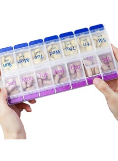 Excefore 7 Day Pill Box Organiser with Opening Push Button, Pill Boxes ...