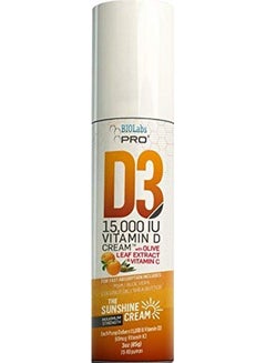 BIOLABS PRO All Natural Vitamin D3 15000Iu Vitamin D Cream Maximum ...
