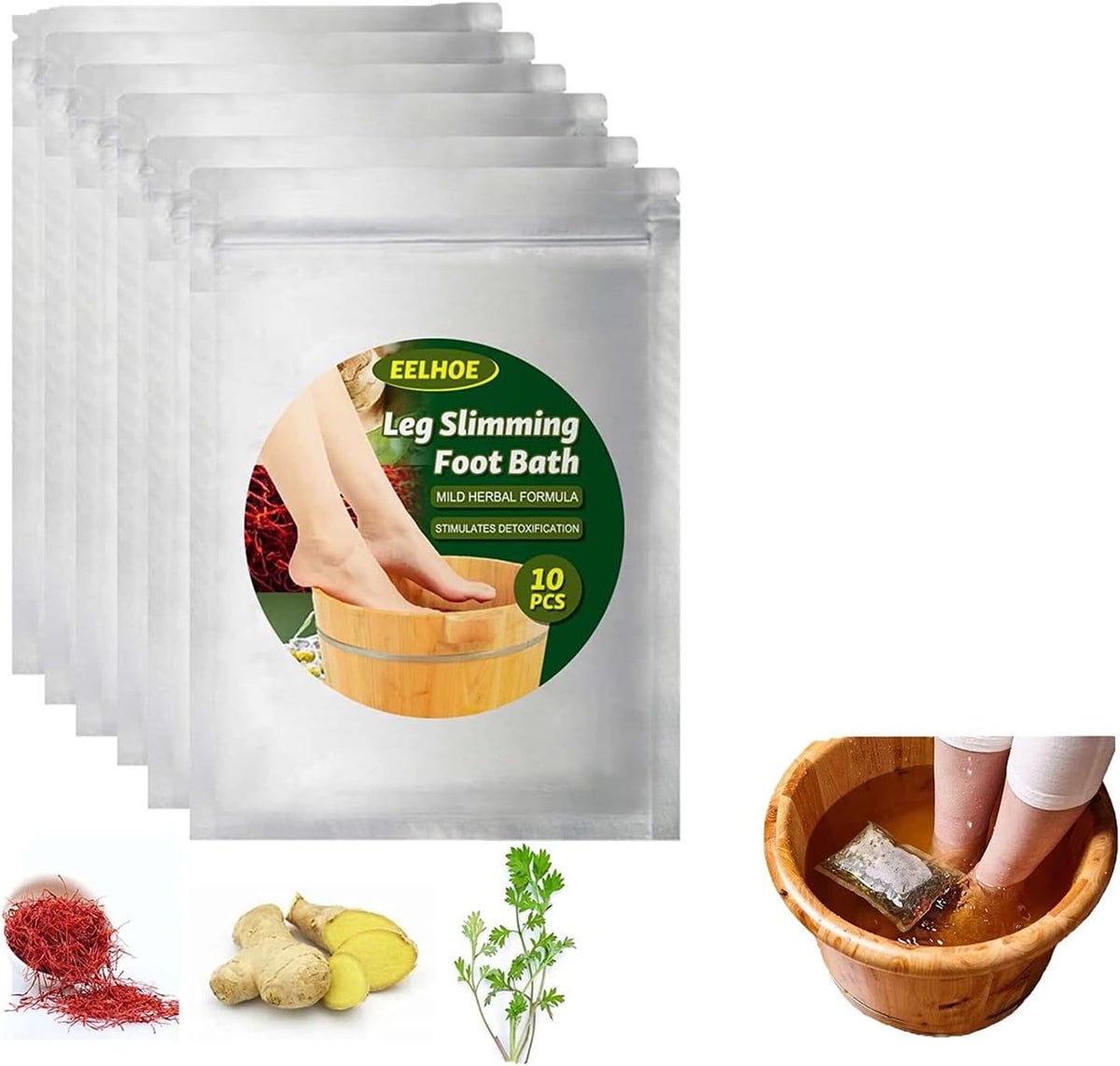 klarako Lymphatic Drainage Ginger Foot Soak, Leg Slimming Foot Bath ...