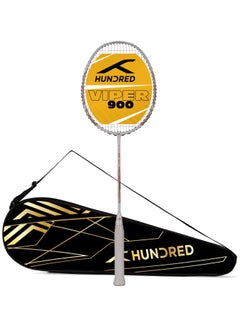 HUNDRED Viper 900 Carbon Fibre Strung Badminton Racket with Full Racket ...