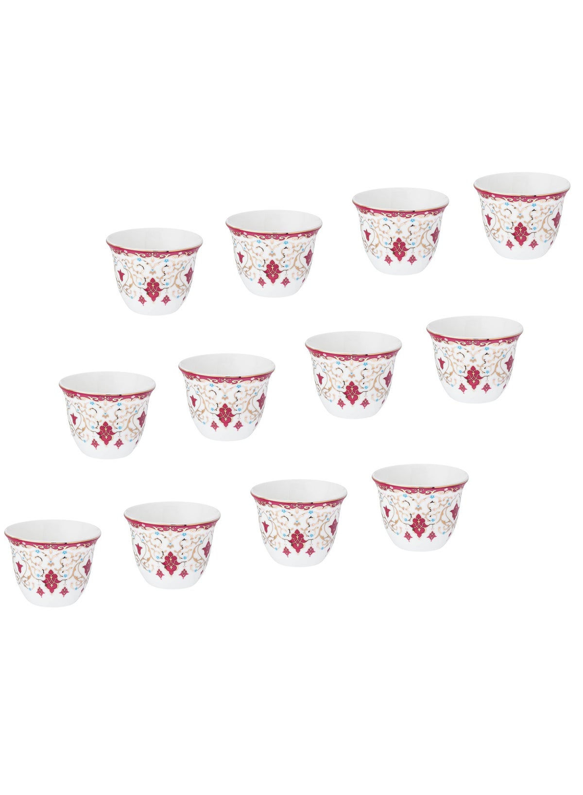 Dania 12 Piece Saudi Arabian Coffee Cups White Porcelain With Engraving ...