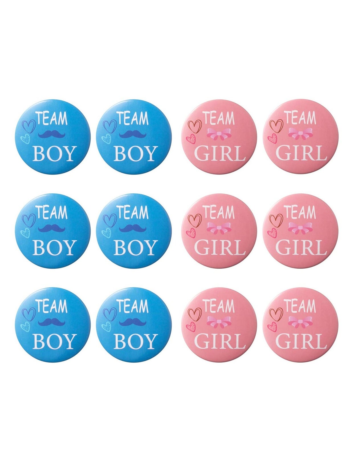 Generic Gender Reveal Pins, 40 Pcs Team Girl and The Boy Button Pin ...