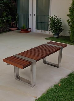 RIGID Stainless Steel Bench with Wooden Top 44.5x133x40cm UAE | Dubai ...