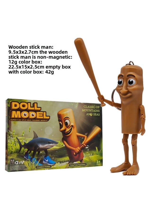 Generic Cross-Border Ai Shan Hai Jing Naike Shark Tung Tung Sahur Stick Man DIY Movable Joint ...