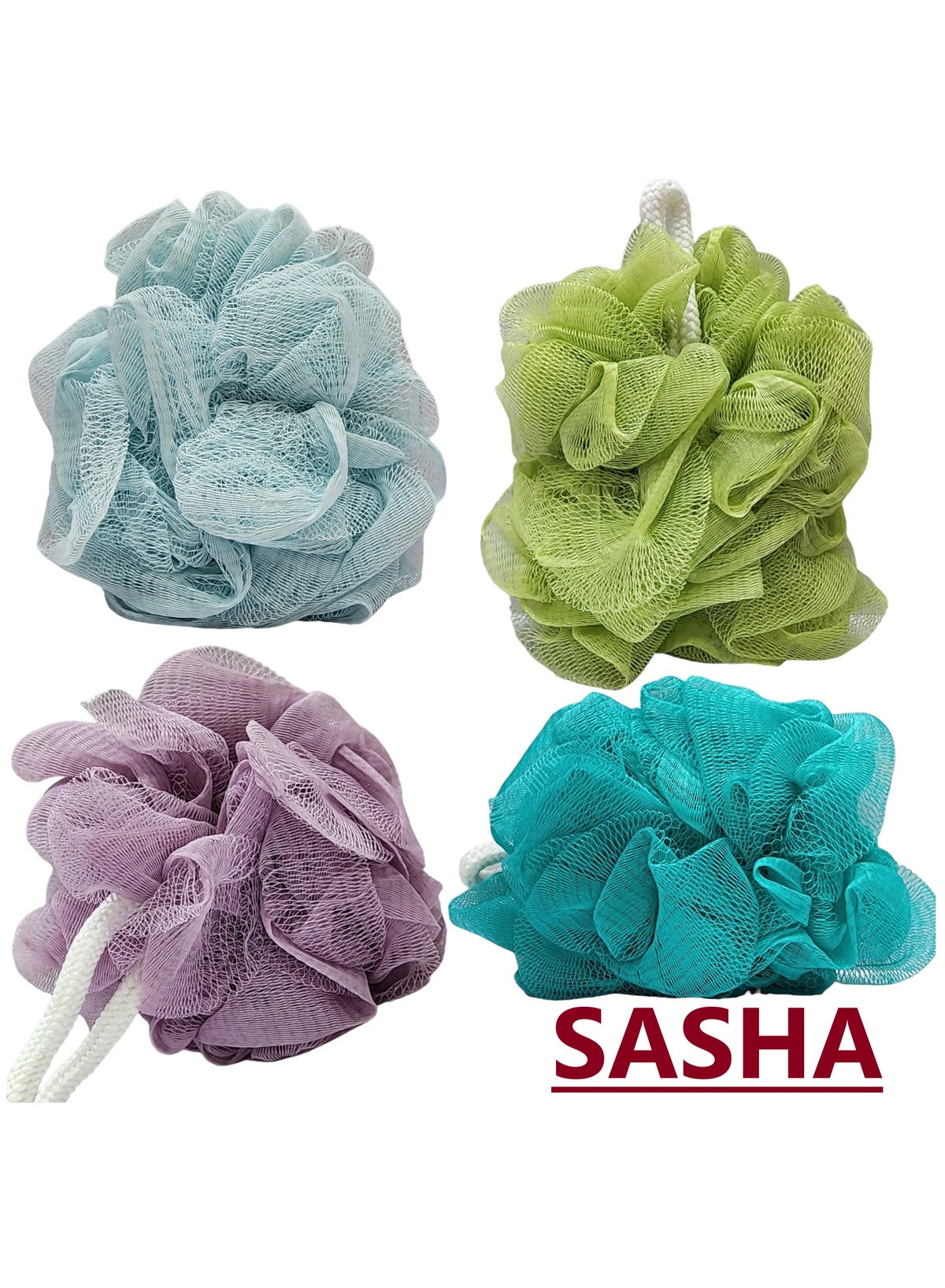 Sasha 4-Piece Mesh Bath Sponge Loofah Multicolor | Best Price KSA ...