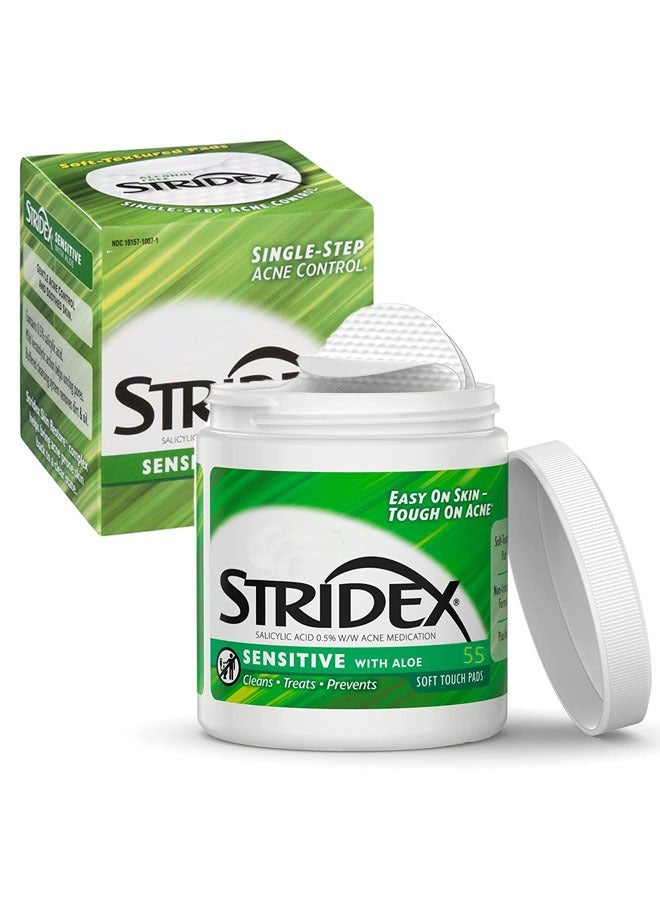 Stridex 55 Pads Daily Care Medicated Acne Pads(Mild Strength), Soft Pad ...