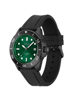 HUGO BOSS Ace Men's Green Dial Black Silicone Wrist Watch - 1513915 KSA ...