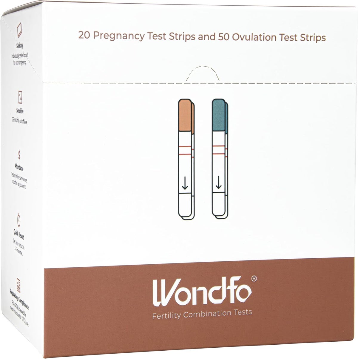 Wondfo Wondfo 50 Ovulation Test Strips and 20 Pregnancy Test Strips Kit ...